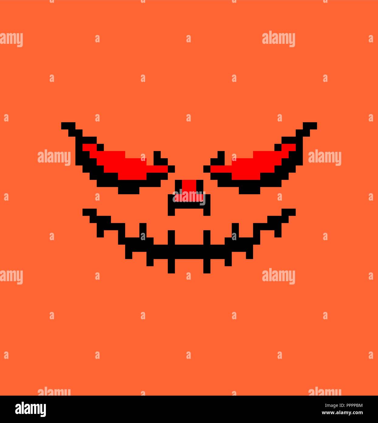 Kürbis Halloween Pixel Art Horror Symbol 8 bit Stock-Vektorgrafik - Alamy