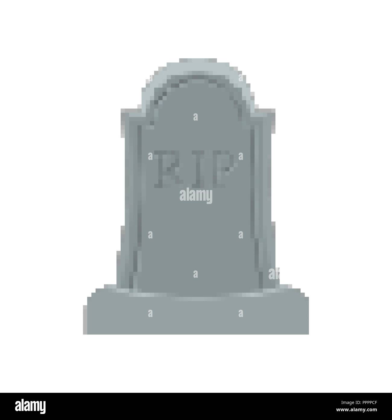 Grab pixel Art Grab 8 Bit. Grabstein Halloween. RIP-Friedhof Vector ...
