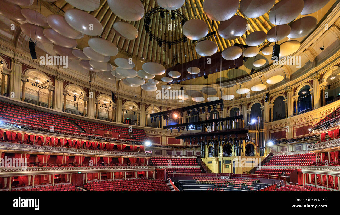 Die Royal Albert Hall, das Innere Gebäude Architektur von leeren ...