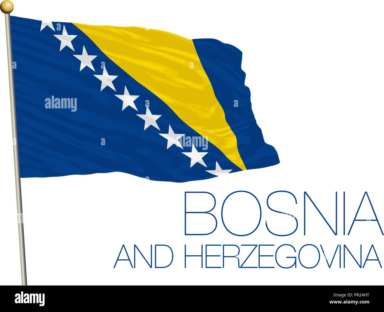 Bosnien und Herzegowina Flagge, Vektor, Abbildung Stock-Vektorgrafik ...