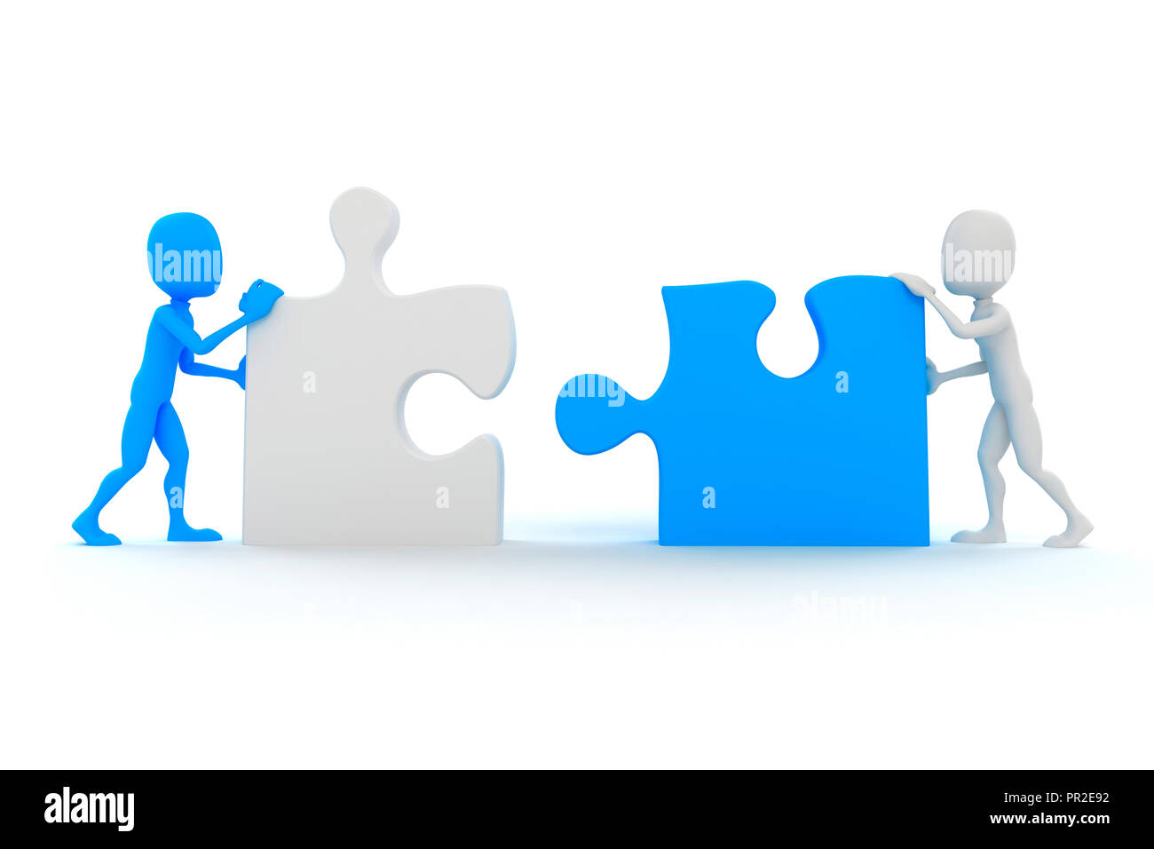 3d Mann zwei Puzzleteile Stockfotografie - Alamy