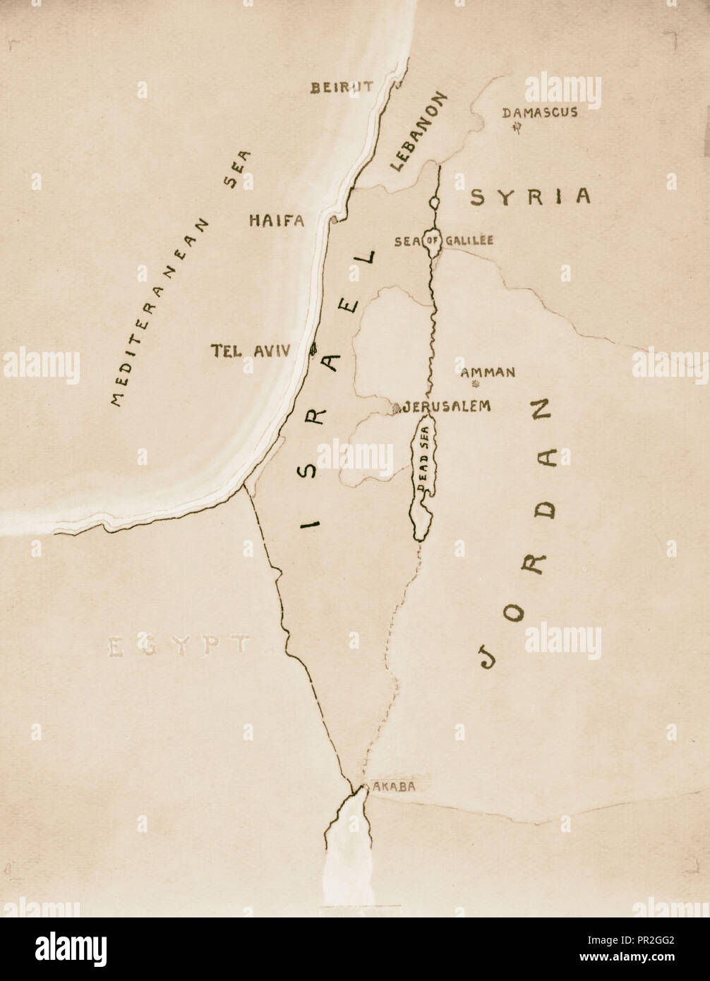Palästina & "Israel" Themen von 1953. "Israel" & "Jordan"-Karte wie in ...