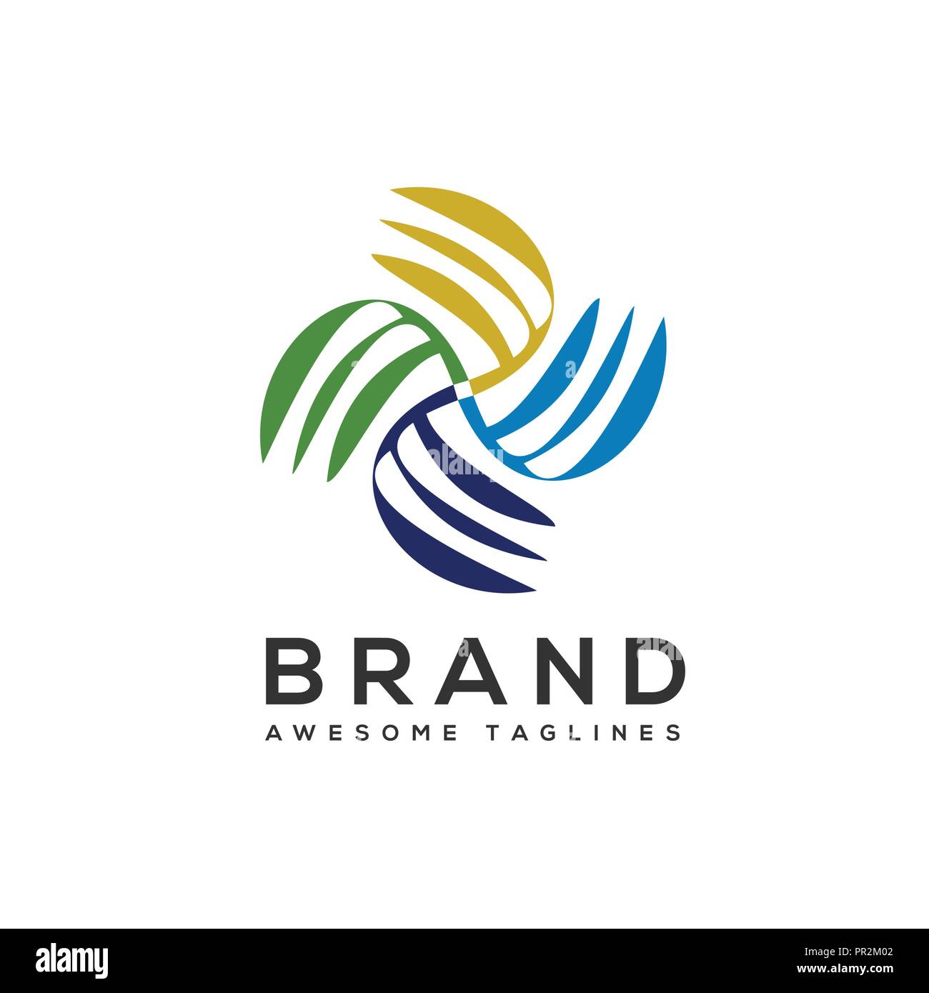 Mühle vector Farbe Logo Design vorlage, Wave twist Farbe logo Icon ...