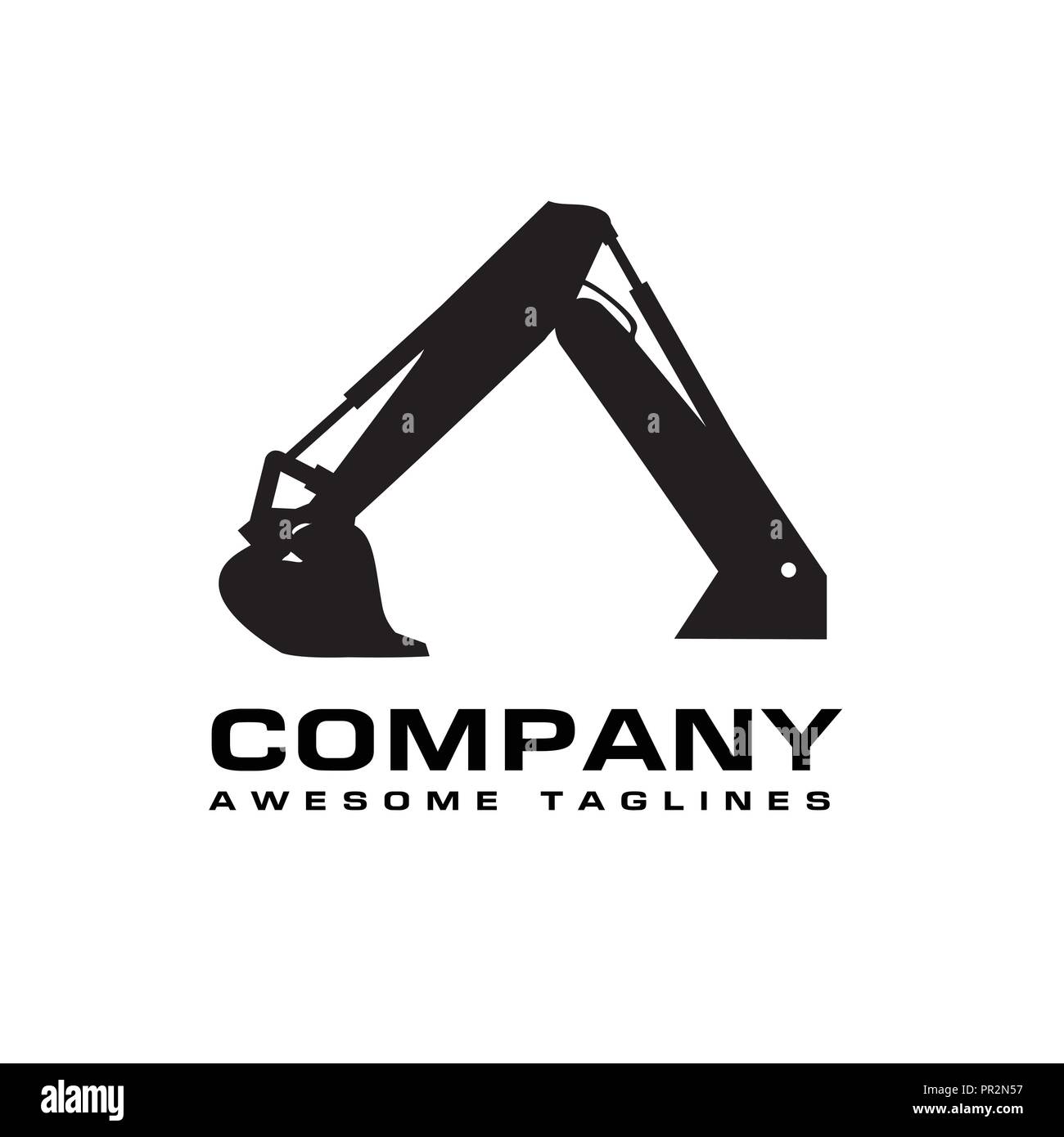 Bagger Baumaschinen logo, hydraulische Mining Bagger vektor Logo ...