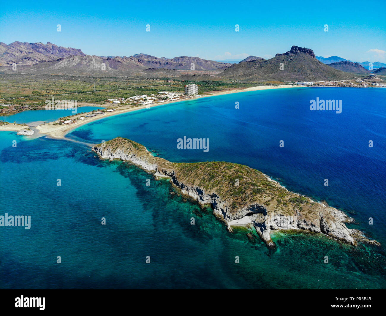 Strand. Bucht von San Carlos, Sonora, Mexiko. Golf von Kalifornien. Das ...