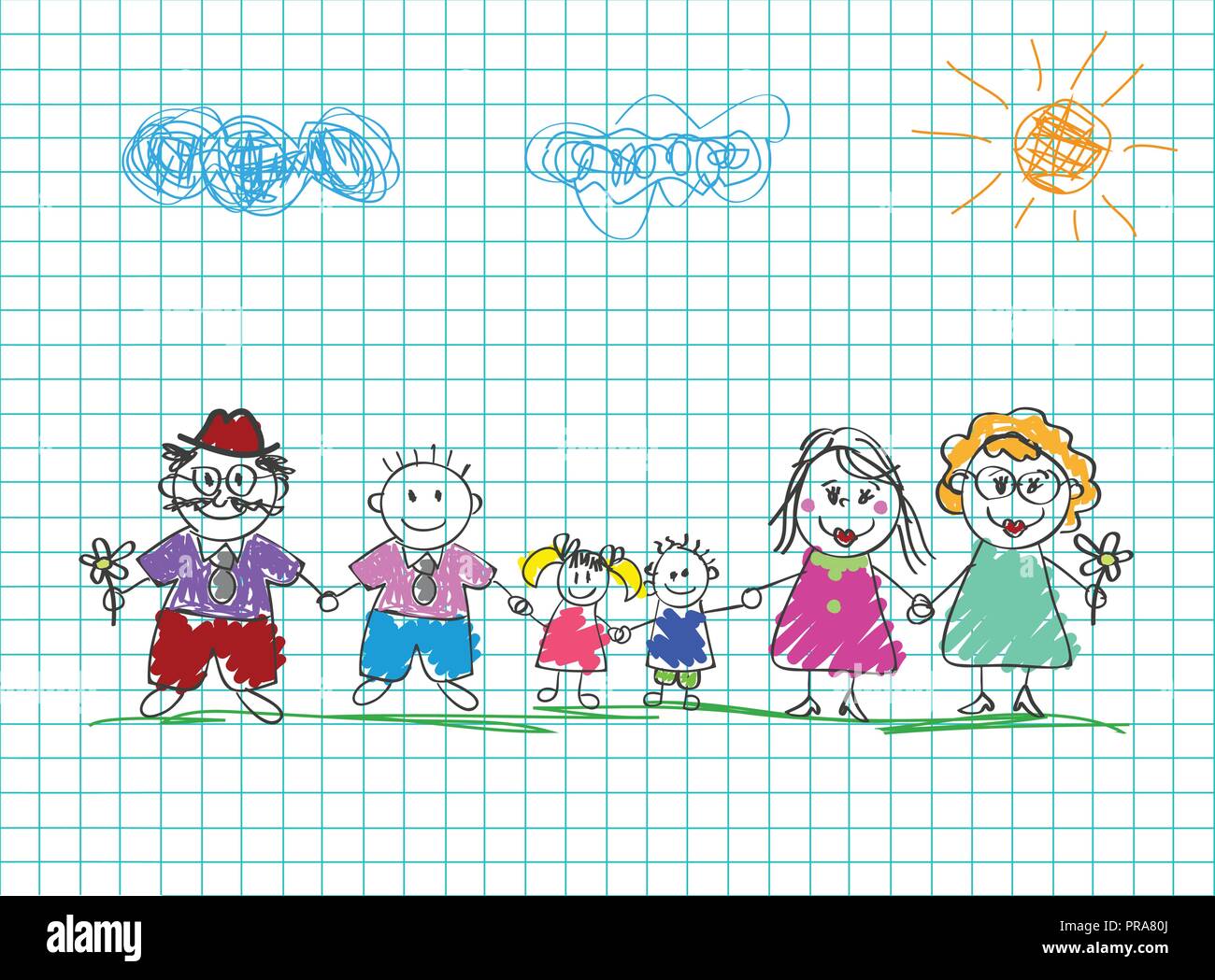 Zeichnungen kinder Stock-Vektorgrafiken kaufen - Alamy