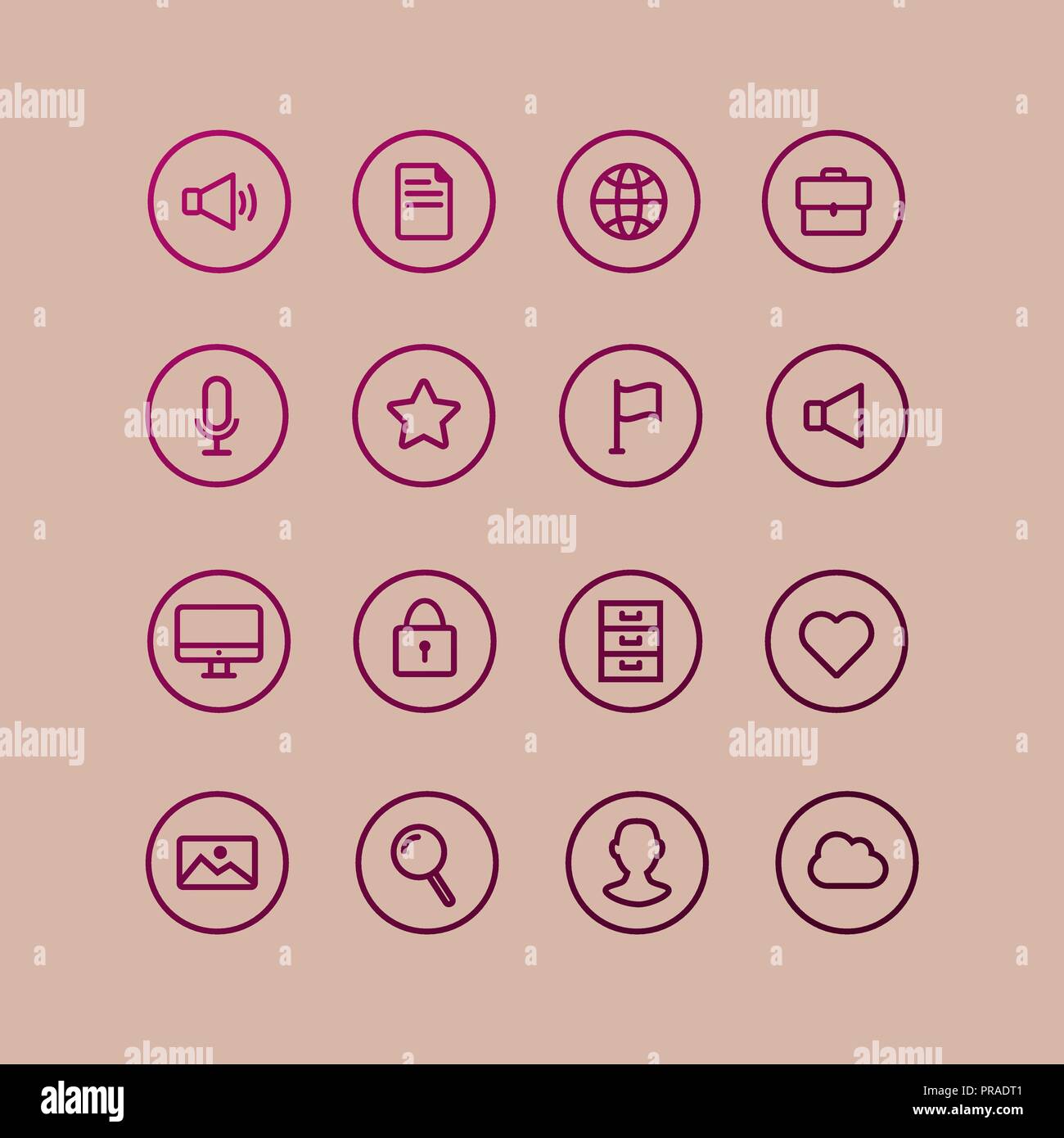 Basic Universal moderne Linie Icon Set Stock-Vektorgrafik - Alamy