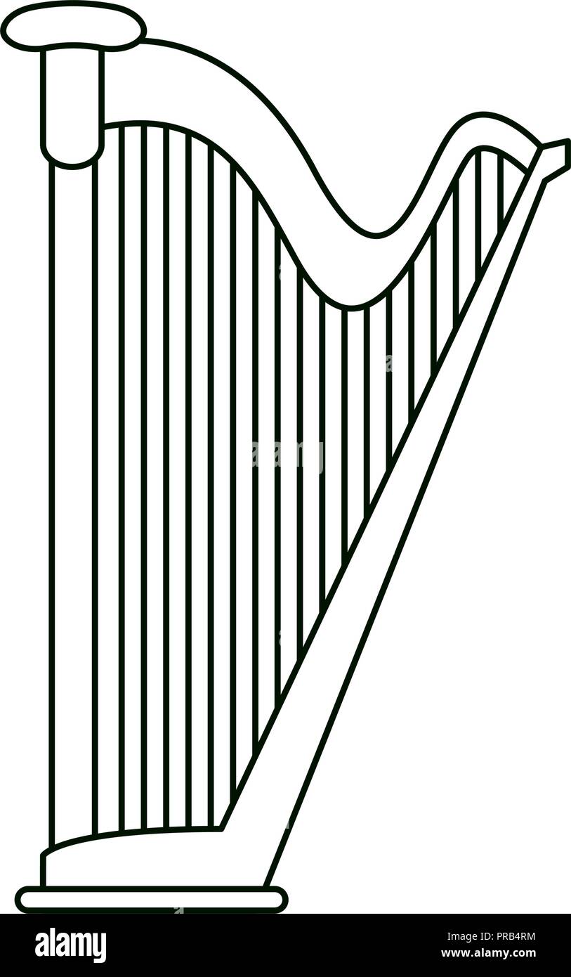 Harfe instrument Cartoon Stock-Vektorgrafik - Alamy