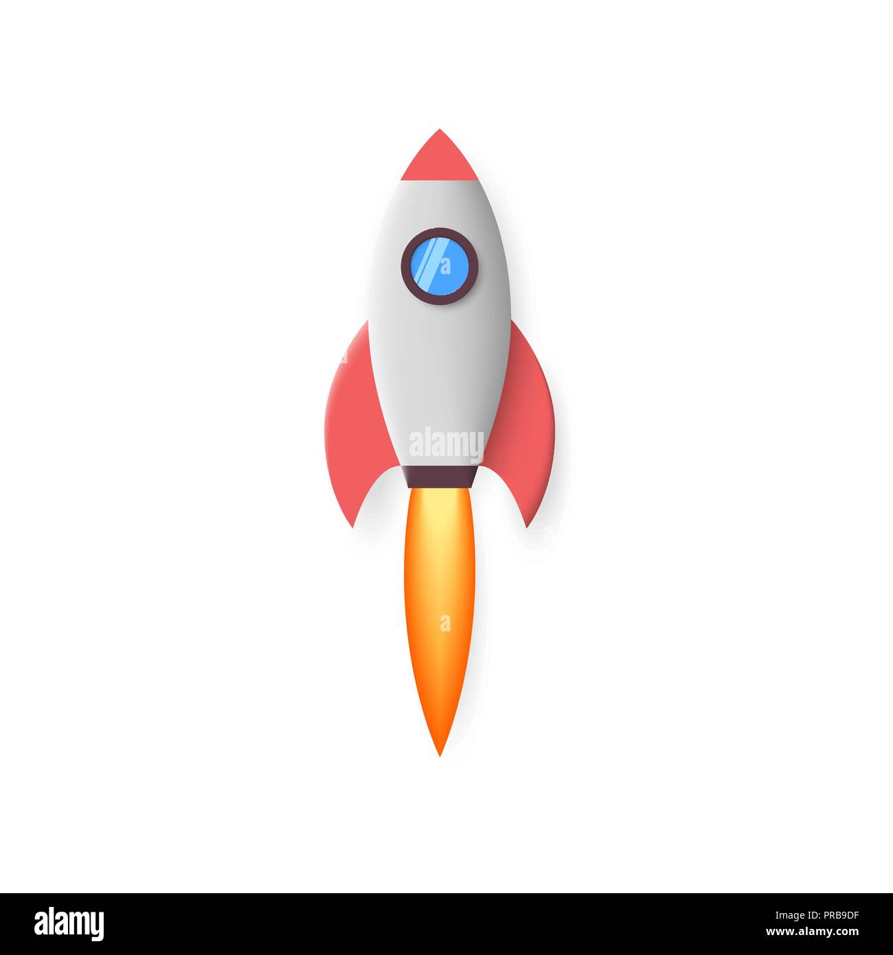 Rakete. Platz Rakete starten. Projekt starten. Flying cartoon Rocket ...