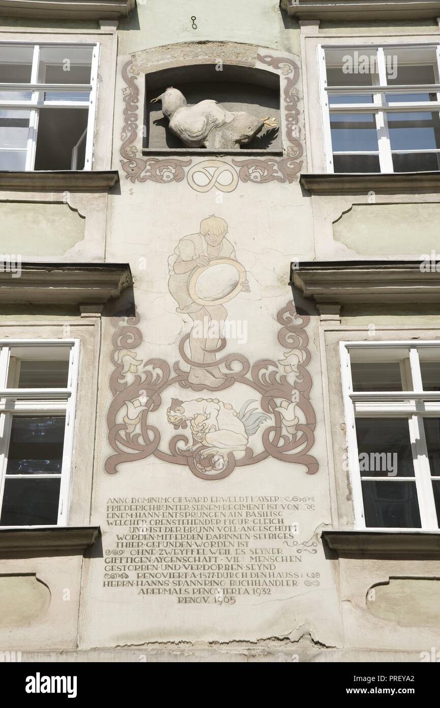 Wien, Schönlaterngasse, Basiliskenhaus - Wien, Basilisk Haus ...