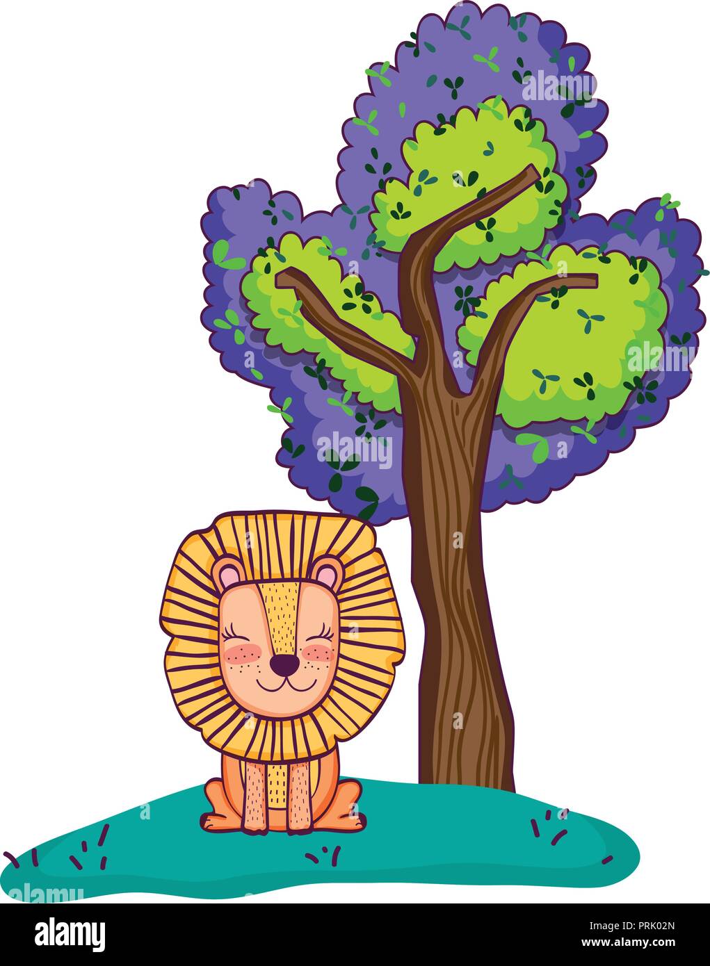 Löwe Wild animal Cartoon Stock-Vektorgrafik - Alamy