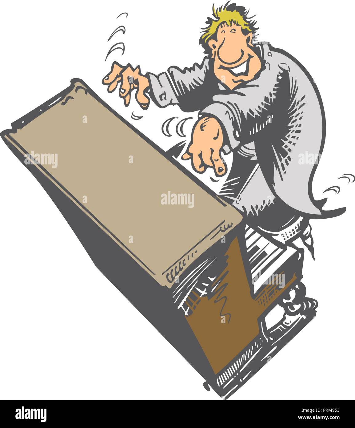 Pianist Klavier spielen cartoon Charakter. Vector Illustration Design ...