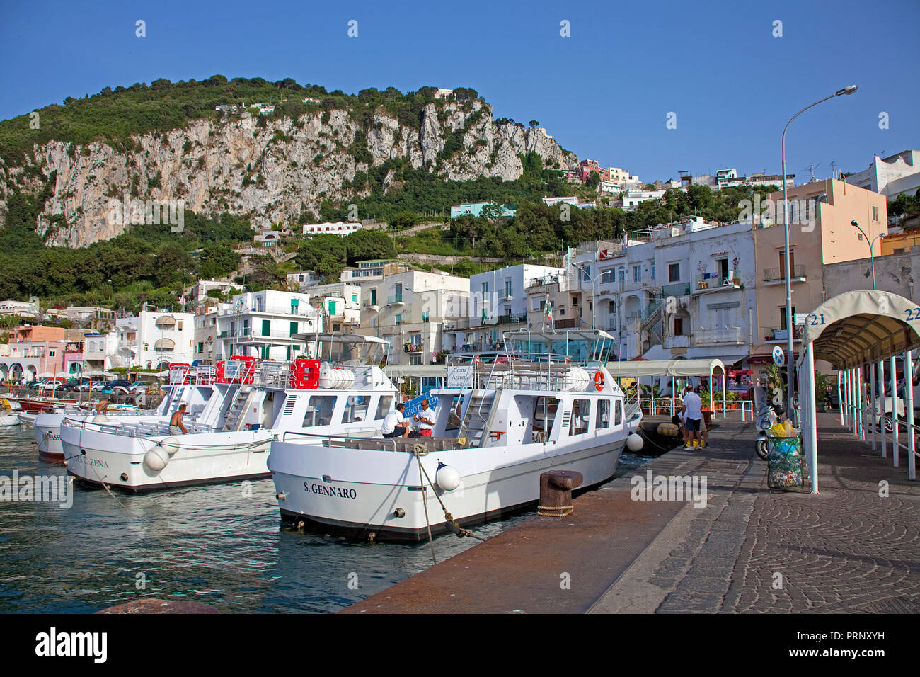Ausflugsboote Marina Grande, Capri, Insel, Golf von Neapel, Kampanien ...