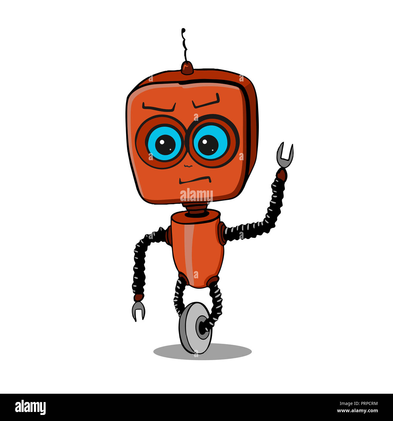 Vector cartoon illustration angry robot -Fotos und -Bildmaterial in ...