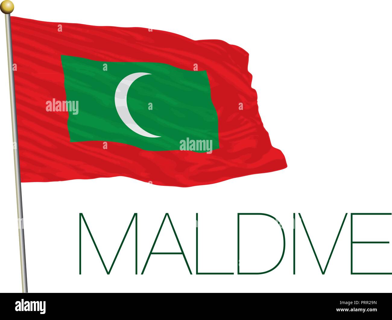Malediven offizielle Flagge, Vector Illustration Stock-Vektorgrafik - Alamy