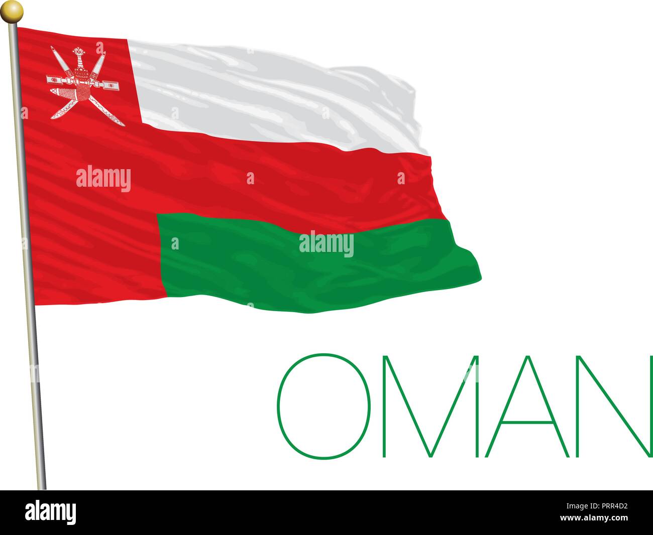 Oman offizielle Flagge, Vector Illustration Stock-Vektorgrafik - Alamy