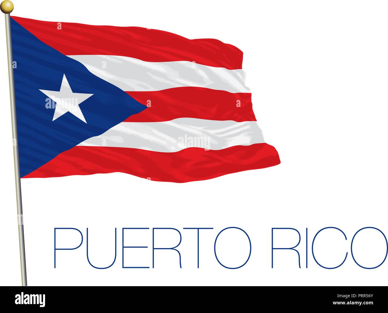 Puerto Rico offizielle Flagge, Vector Illustration Stock-Vektorgrafik ...