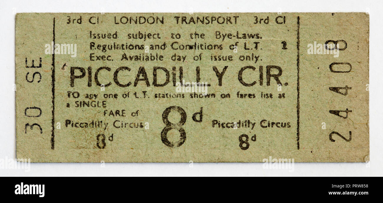 Vintage 1950s london underground ticket -Fotos und -Bildmaterial in ...
