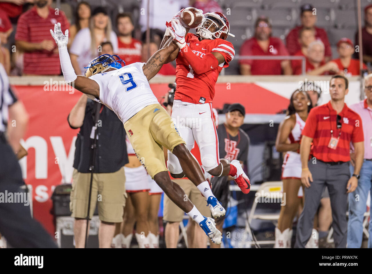 Houston, TX, USA. 4. Okt, 2018. Tulsa goldenen Hurrikan cornerback ...