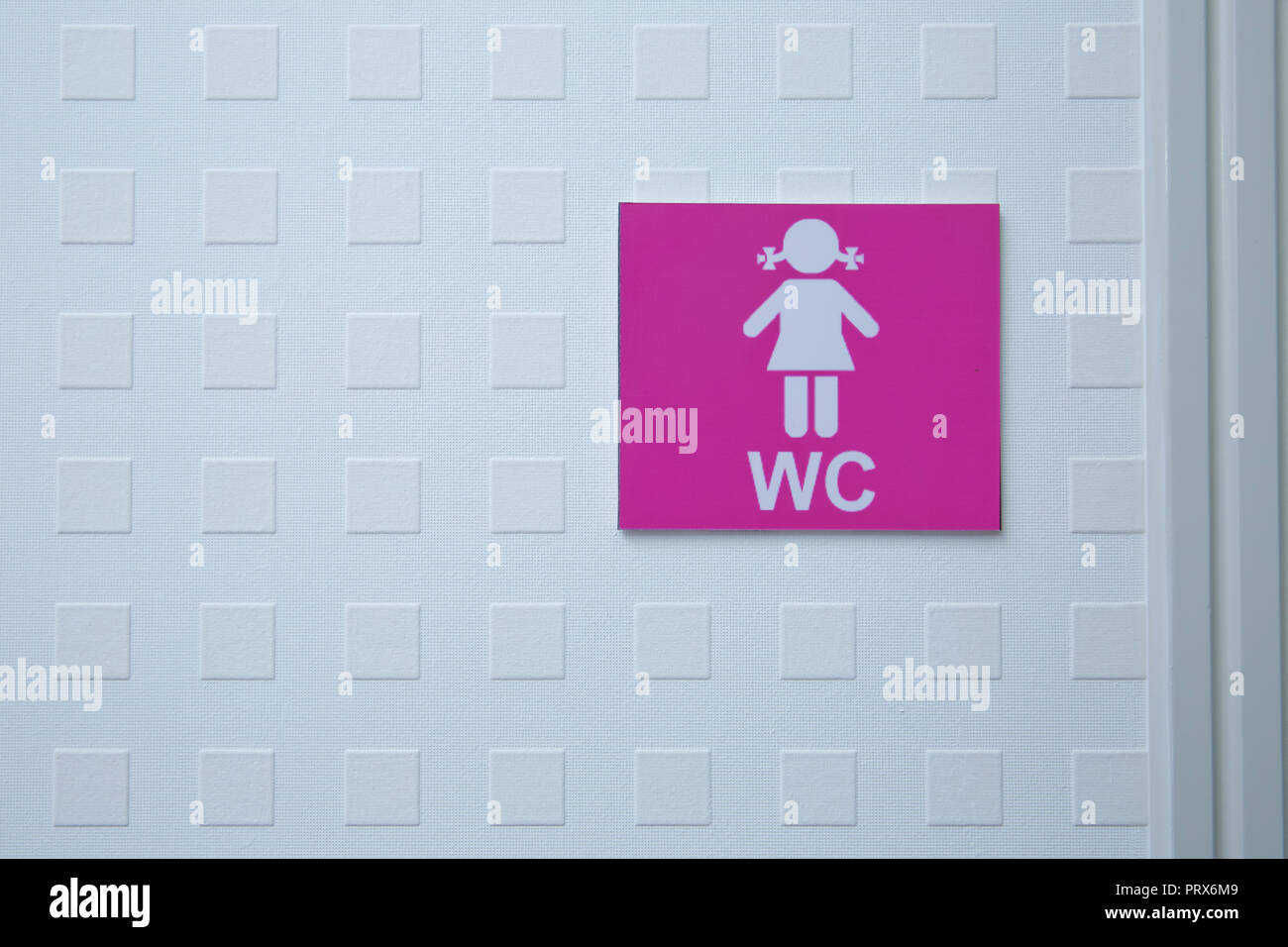 Toilette Schild auf der WC-Tür. WC WC Symbole gesetzt. Frauen WC ...