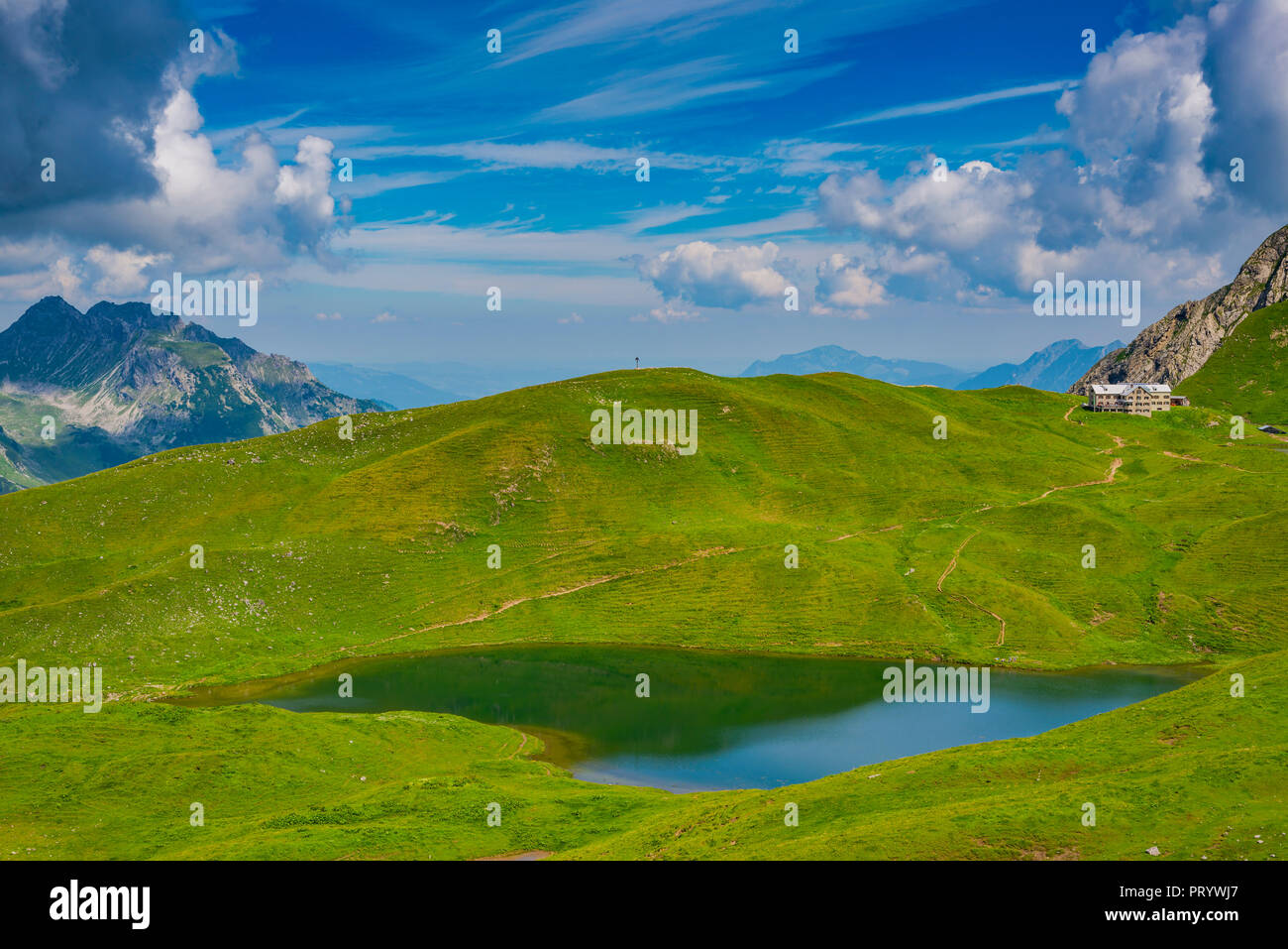 Deutschland, Bayern, Allgäu, Allgäuer Alpen, See Rappensee ...