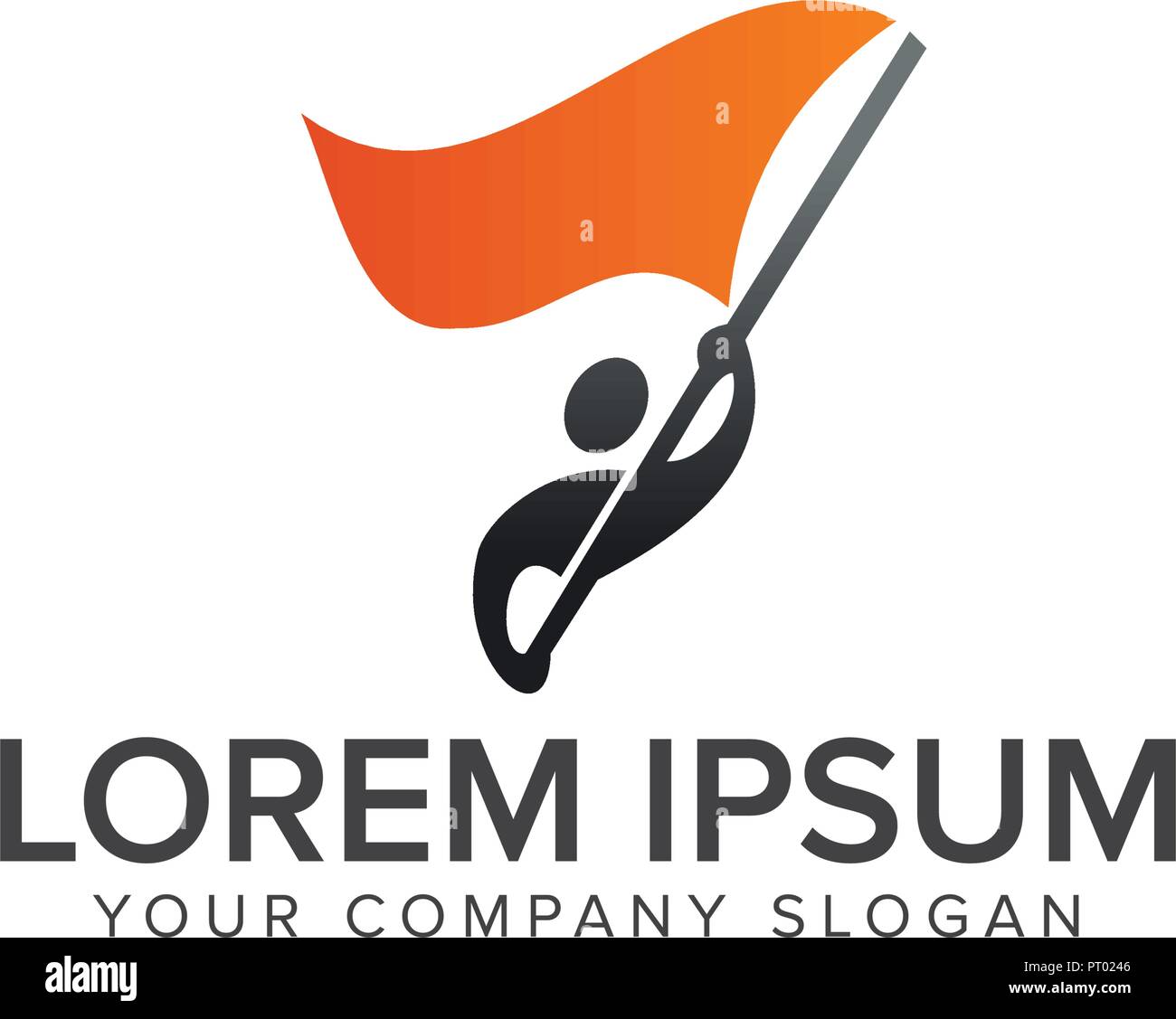 Menschen mit Flagge Logos. Freiheit Logo Design Konzept Vorlage Stock ...