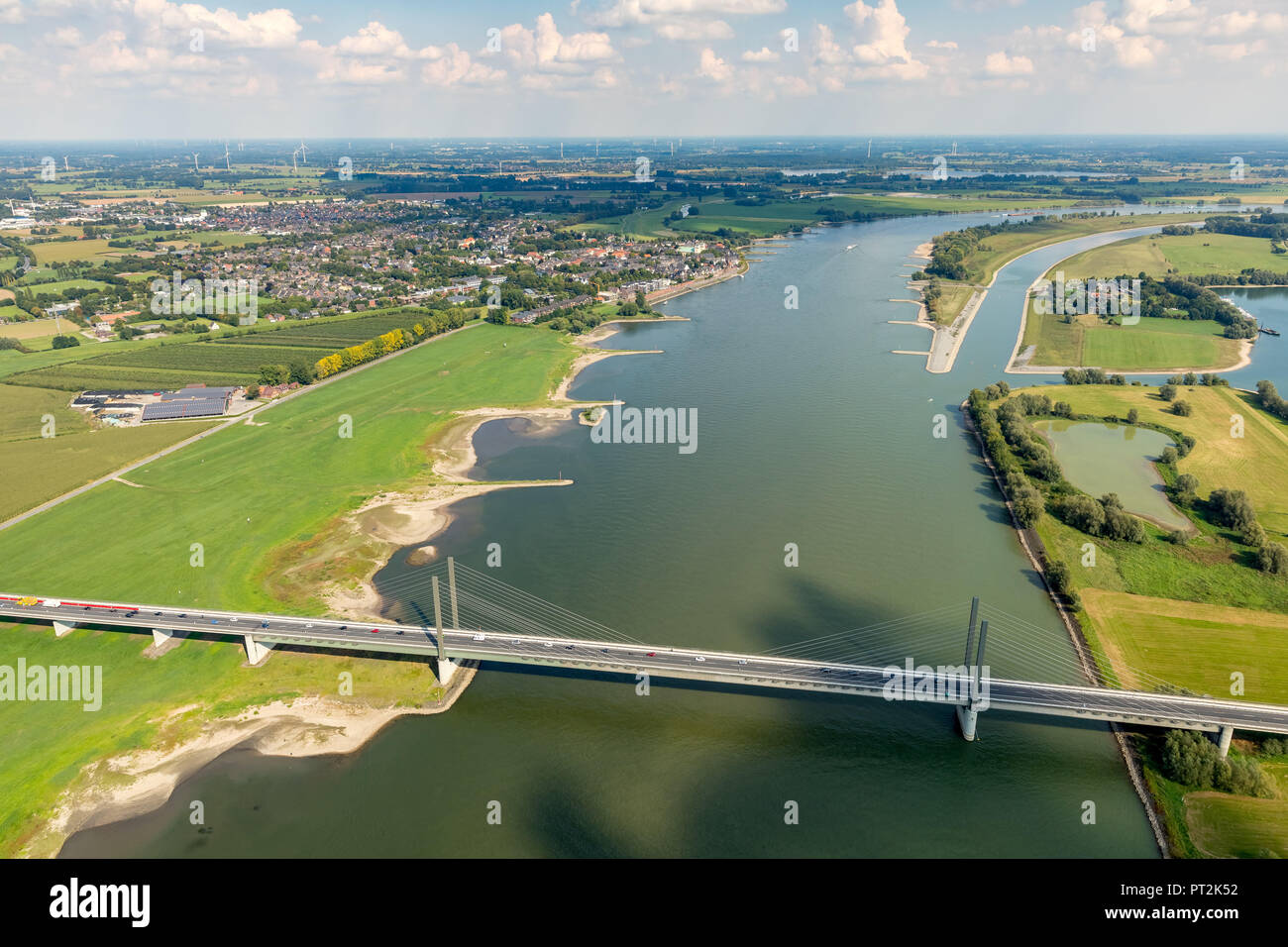 Rheinbrücke Rees, Rees Rhein Brücke, Rhein, Rees, Niederrhein, Rhein ...