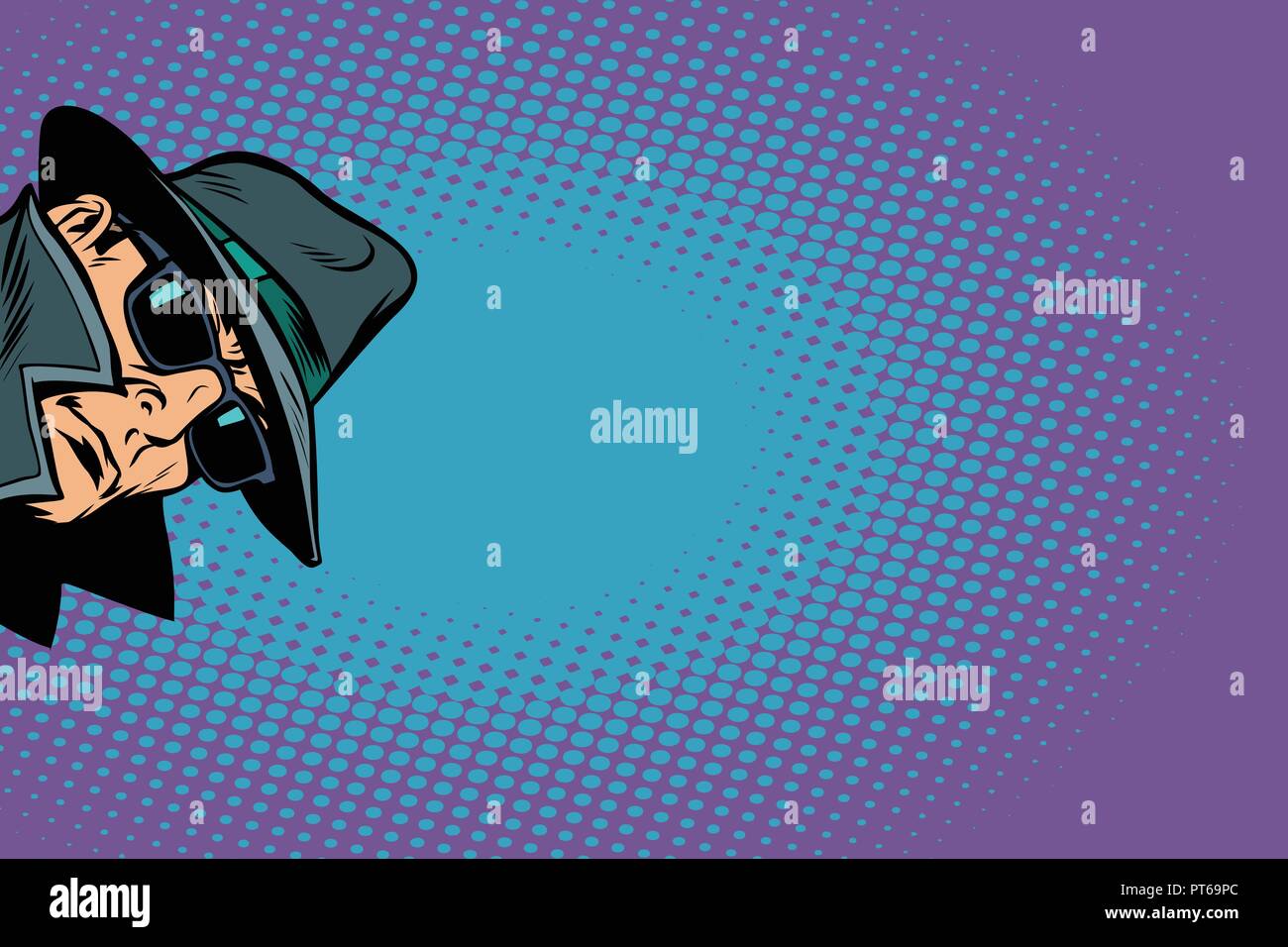 Spy. Überwachung und Hacking. Comic cartoon Pop Art retro Vektor ...