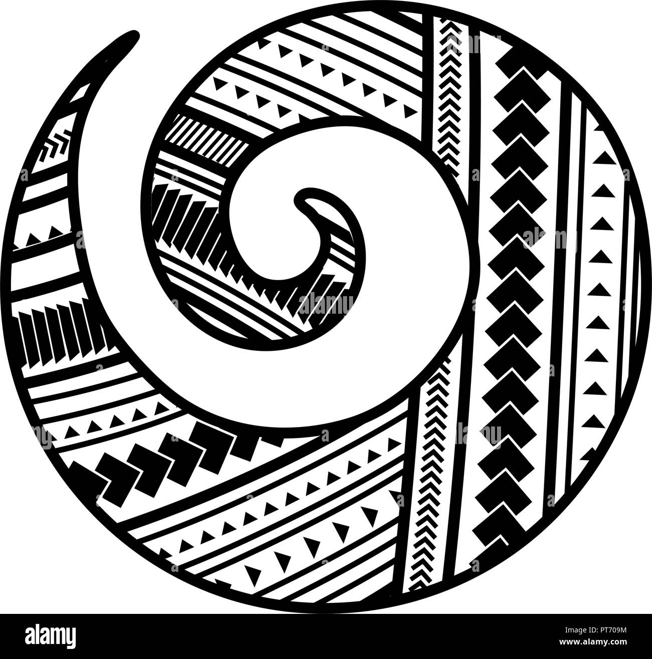 Koru Farnkraut Tattoos Maori Tattoo Motiv Mit Kühnen Koru Spiralen,