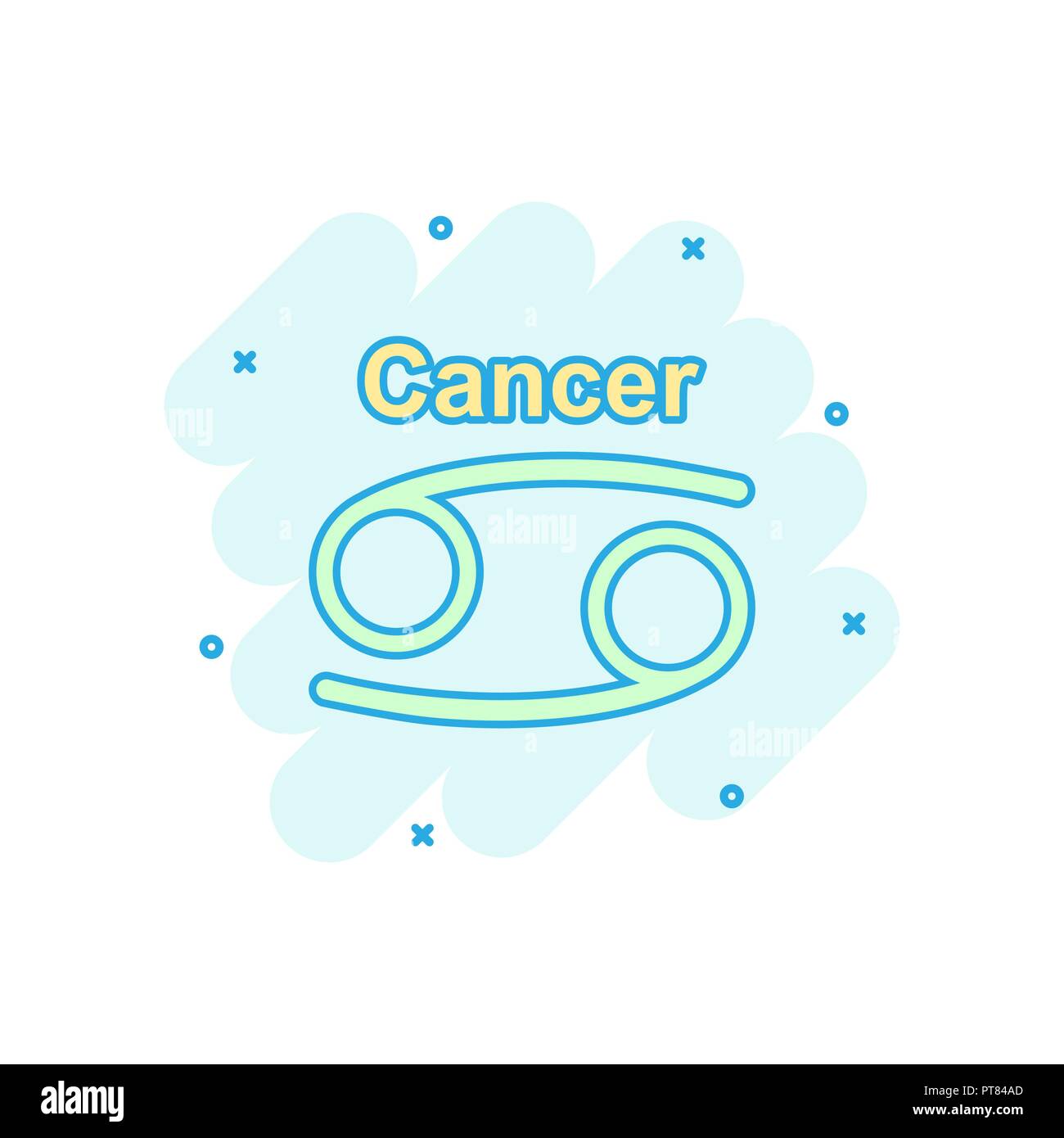 Vektor cartoon krebs Sternzeichen Symbol im Comic-stil. Sternzeichen ...