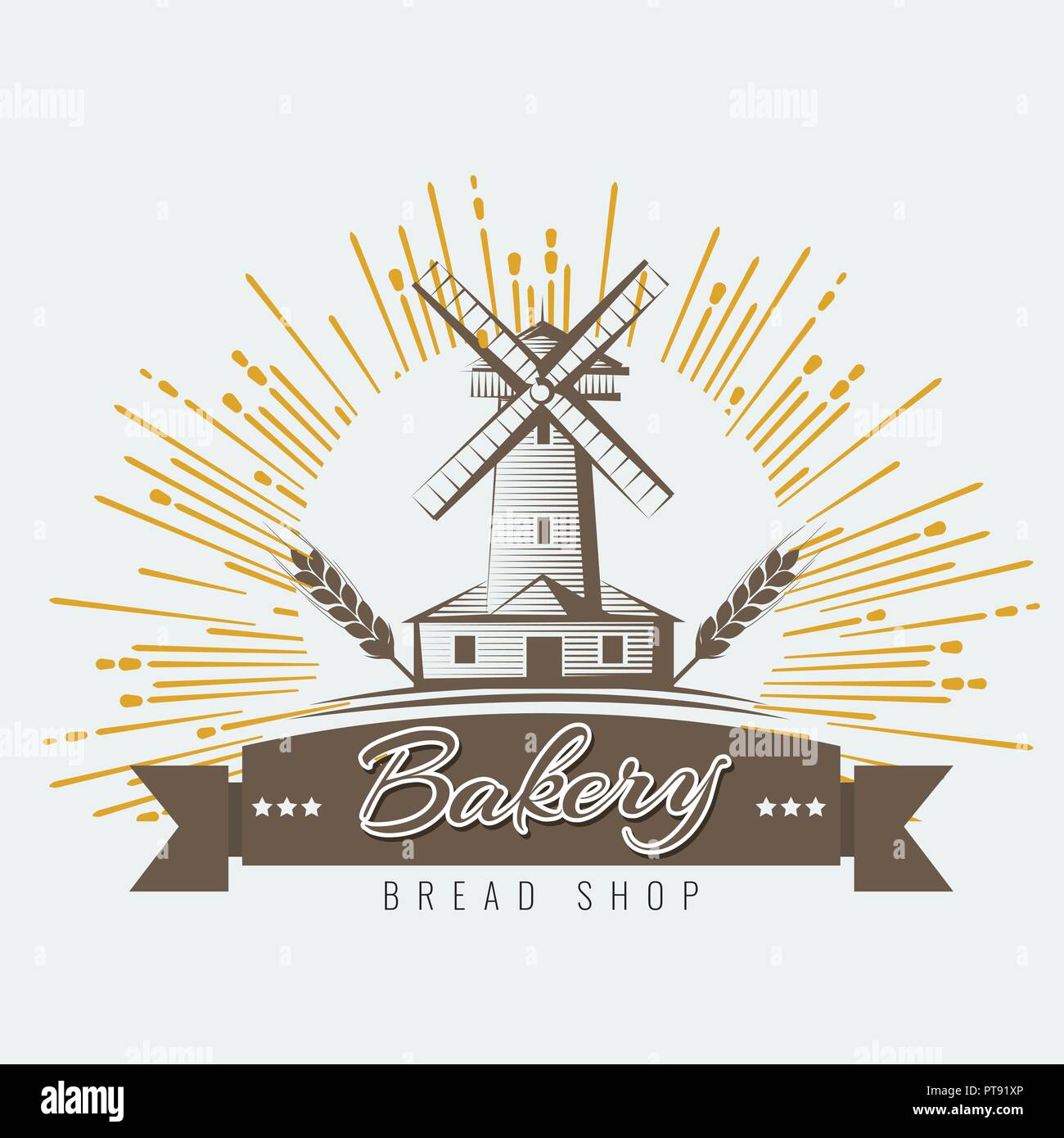 Bauernhof, ländlichen Landschaft Logo oder Label. Landwirtschaft, Agrar ...