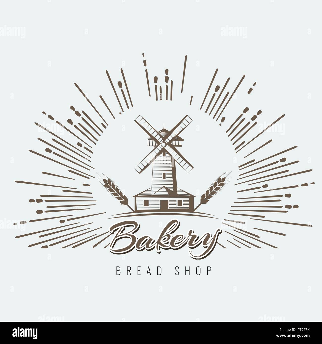 Bauernhof, ländlichen Landschaft Logo oder Label. Landwirtschaft, Agrar ...