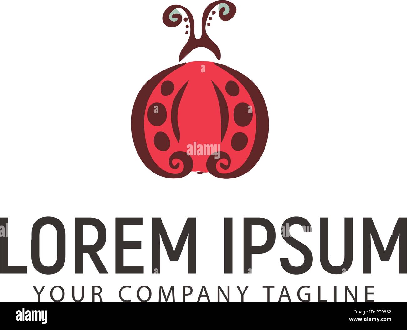 Käfer Hand gezeichnet Logo Design Konzept Vorlage Stock-Vektorgrafik ...