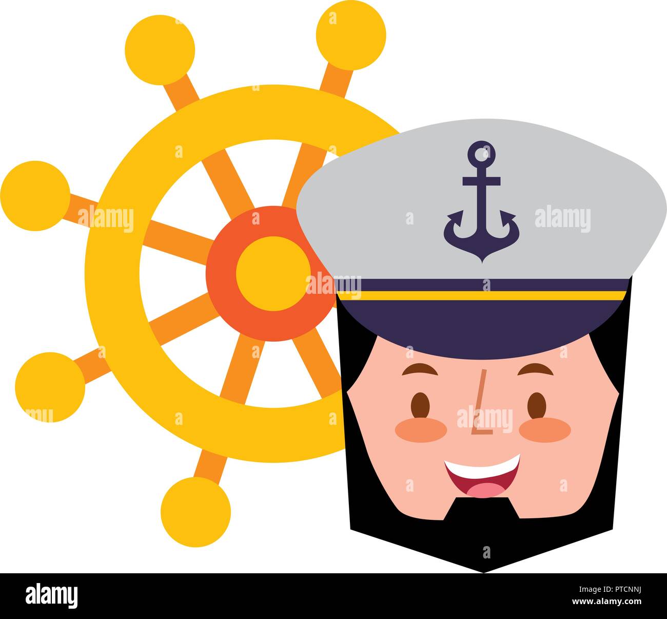 Kapitän sailor Gesicht cartoon Portrait Stock-Vektorgrafik - Alamy