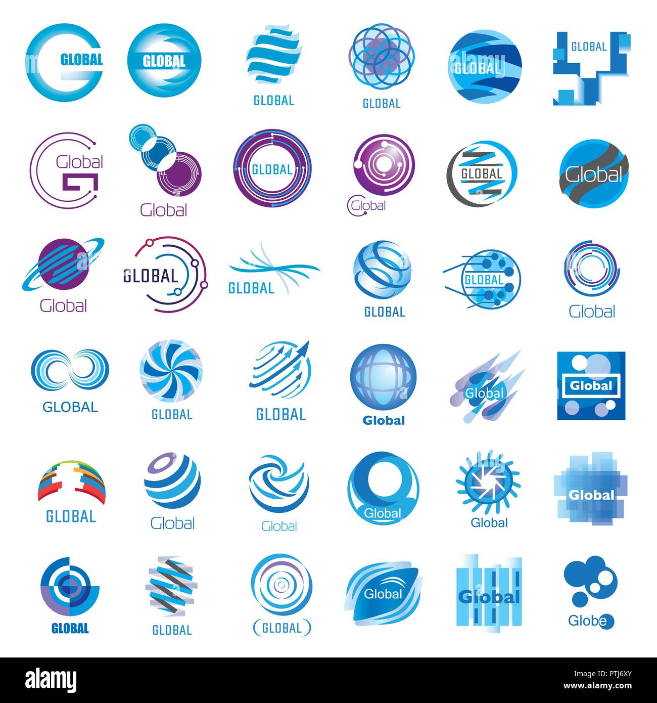 Der Vektor logos Kugel, globale und Masse Stock-Vektorgrafik - Alamy