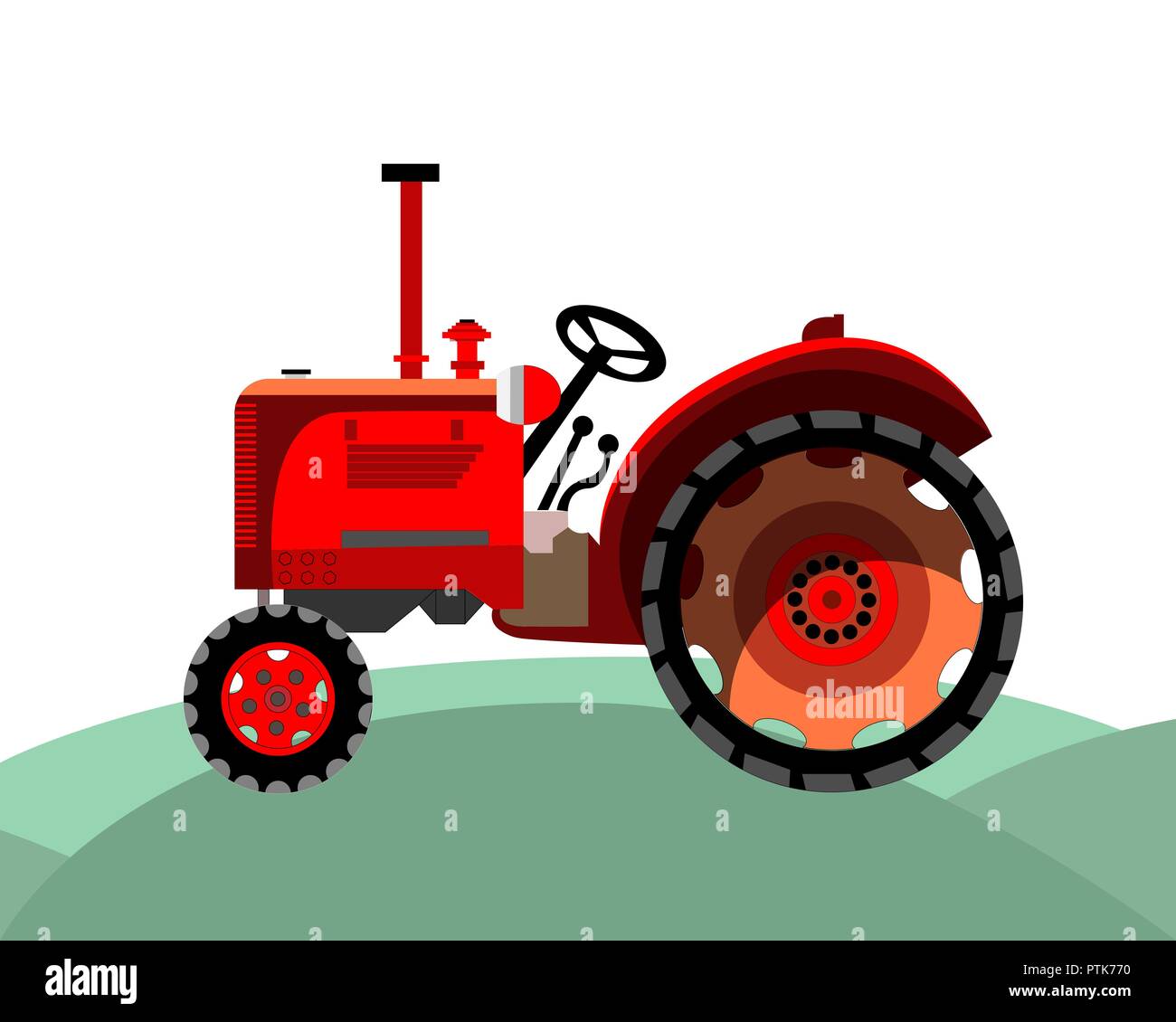 Roter alter traktor Stock-Vektorgrafiken kaufen - Alamy