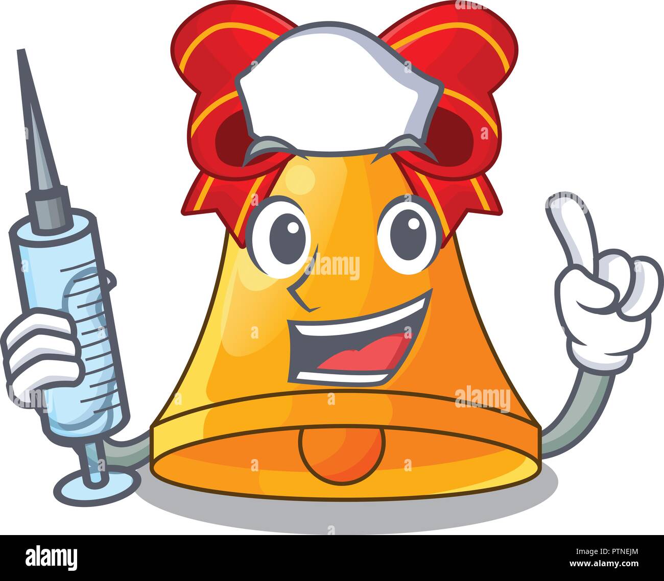 Krankenschwester cartoon Weihnachten Glocken mit roter Schleife Stock ...