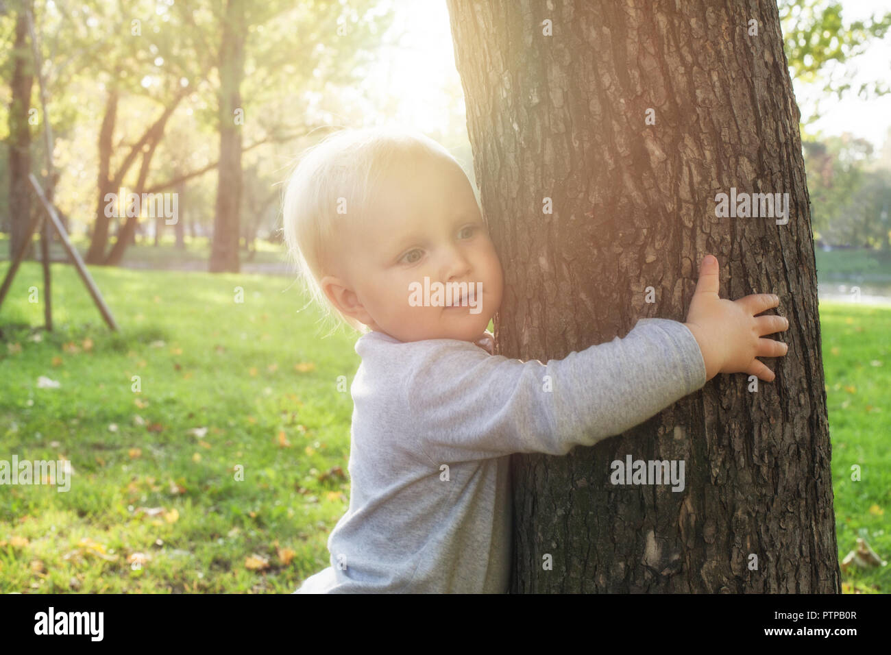 Kind Ist Zu Klein Baum Stockfotos und -bilder Kaufen - Alamy