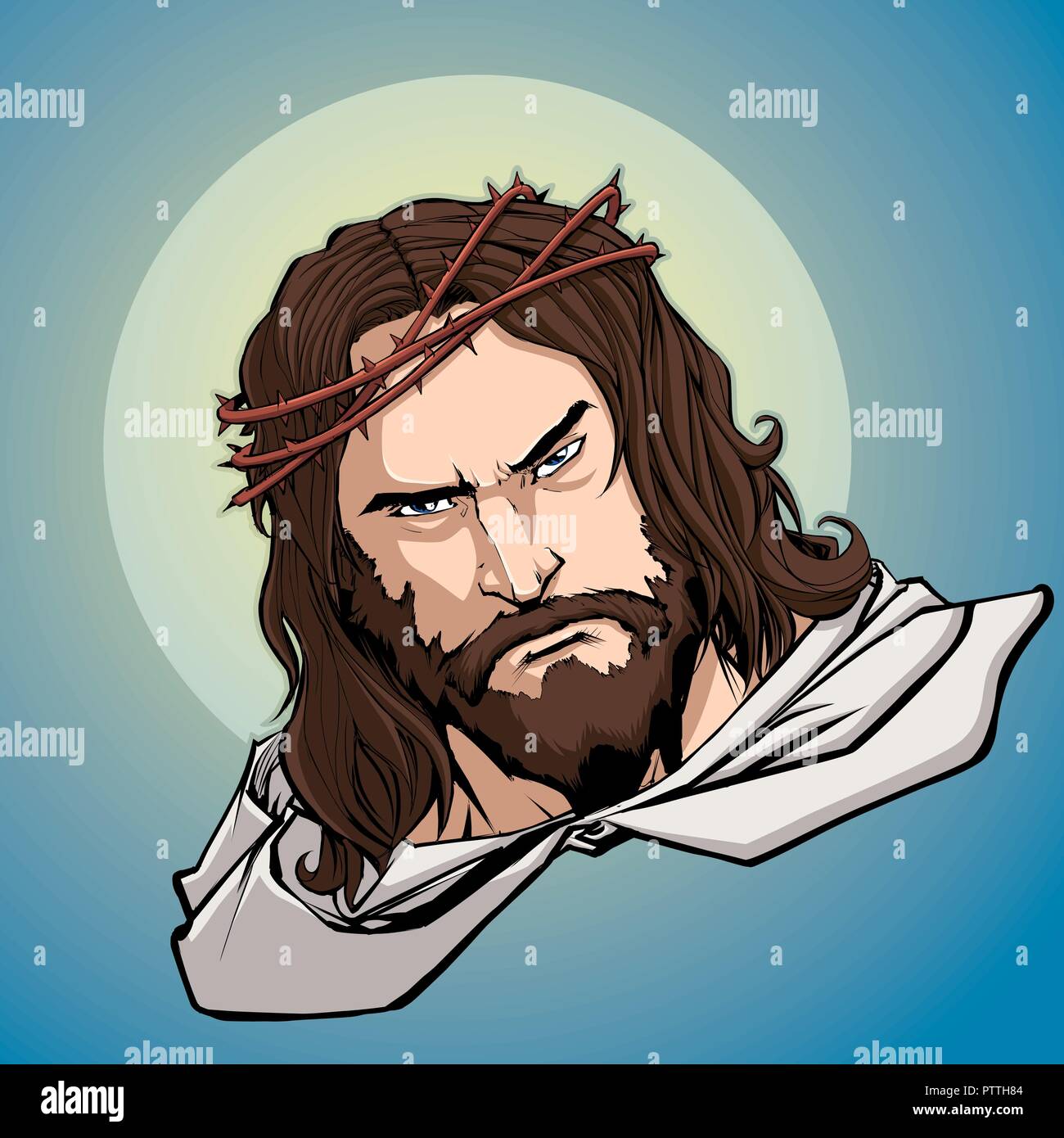Jesus Portrait Symbol Stock-Vektorgrafik - Alamy