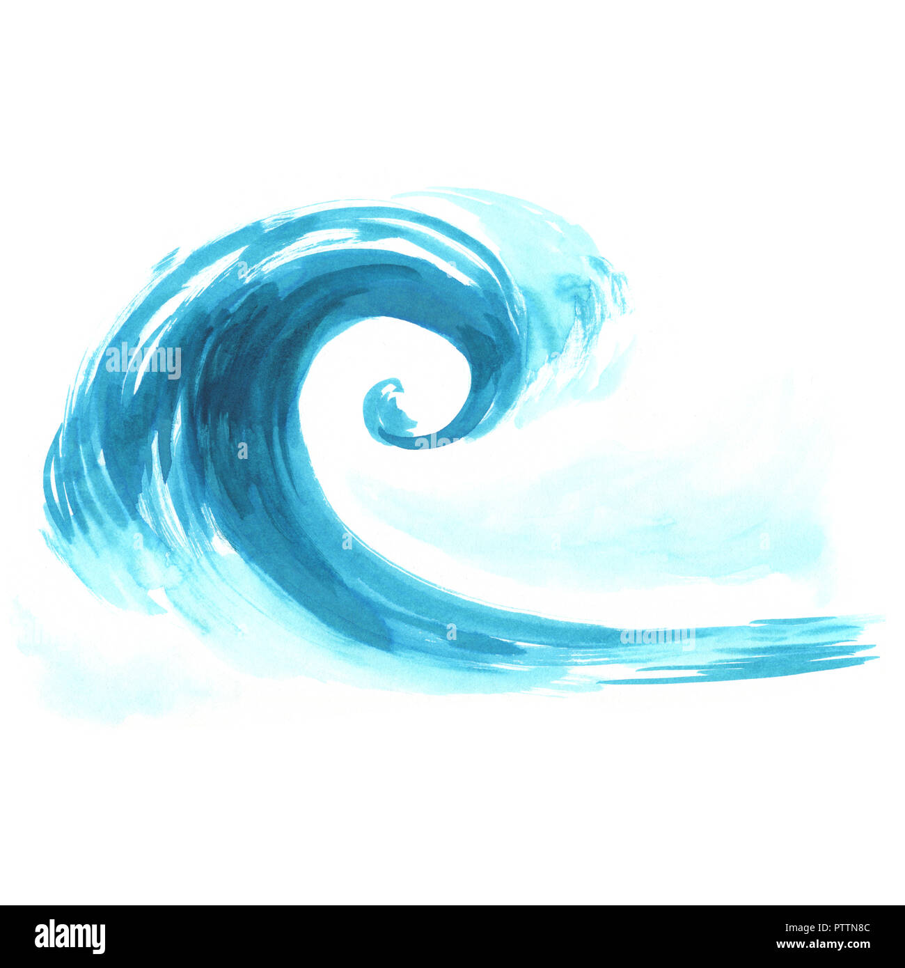 Hand Sea Wave gezeichnet. Abstrakte Aquarell Skizze Stockfotografie - Alamy