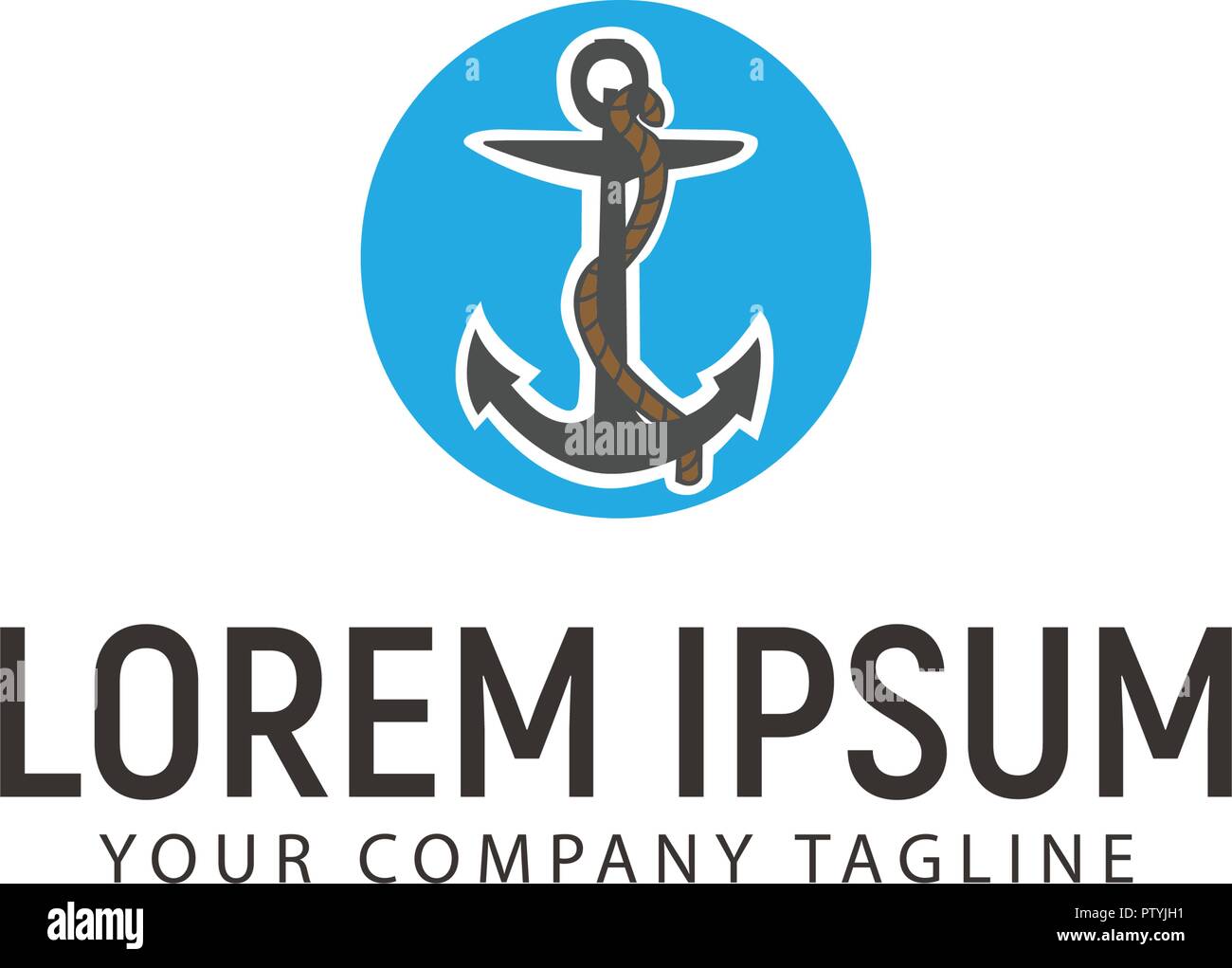 Anker Hand gezeichnet Logo Design Konzept Vorlage Stock-Vektorgrafik ...