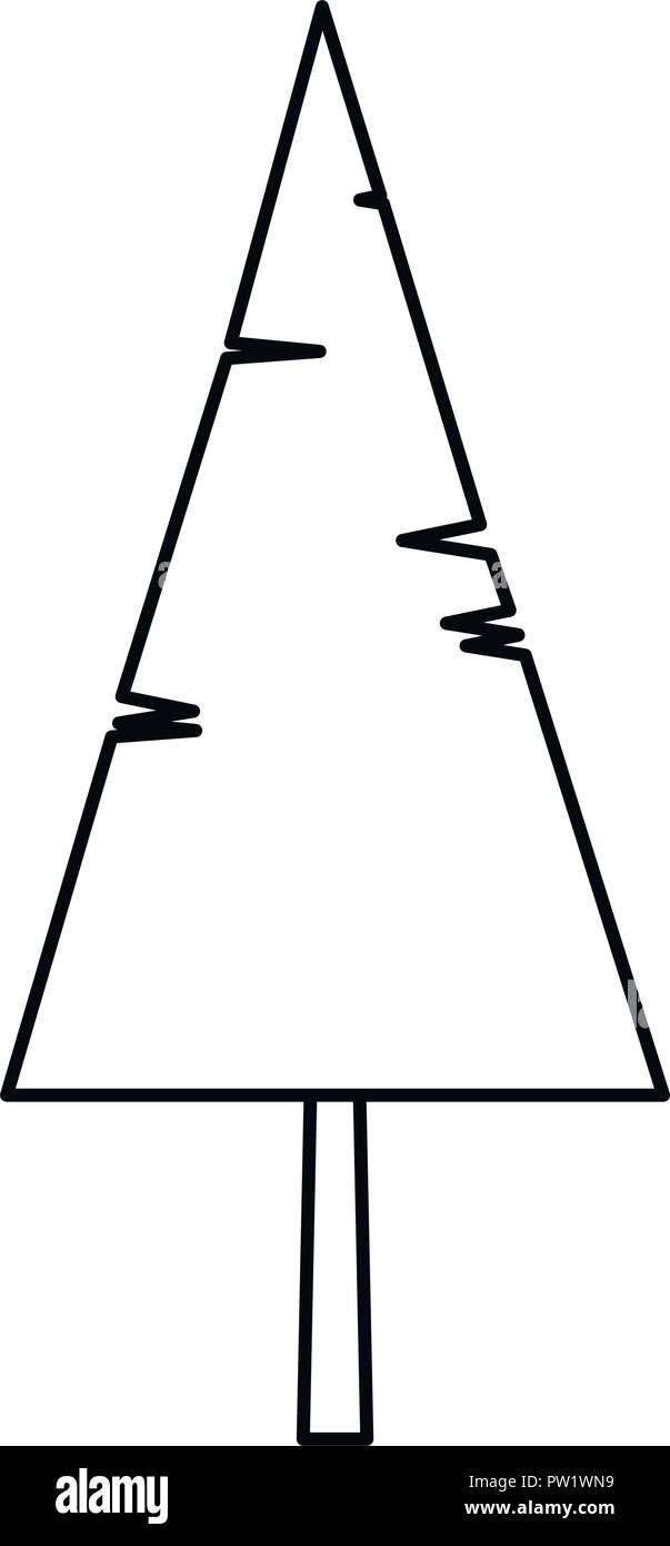 Baum Umriss auf weißem Hintergrund Vector Illustration Stock ...