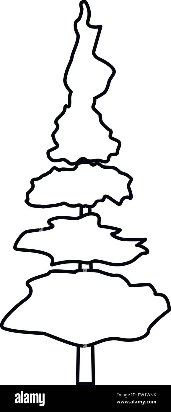 Baum Umriss auf weißem Hintergrund Vector Illustration Stock ...