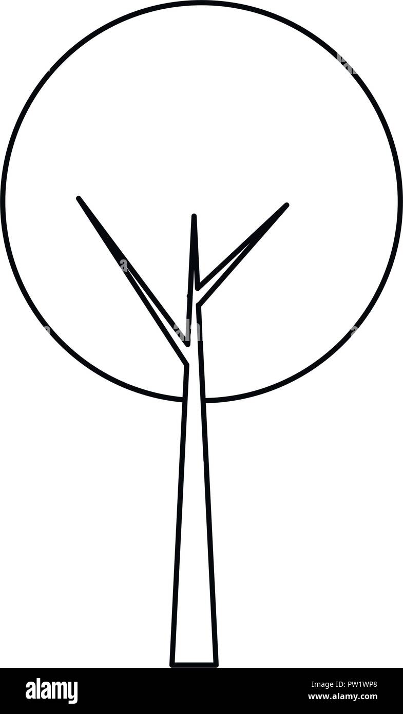 Baum Umriss auf weißem Hintergrund Vector Illustration Stock ...