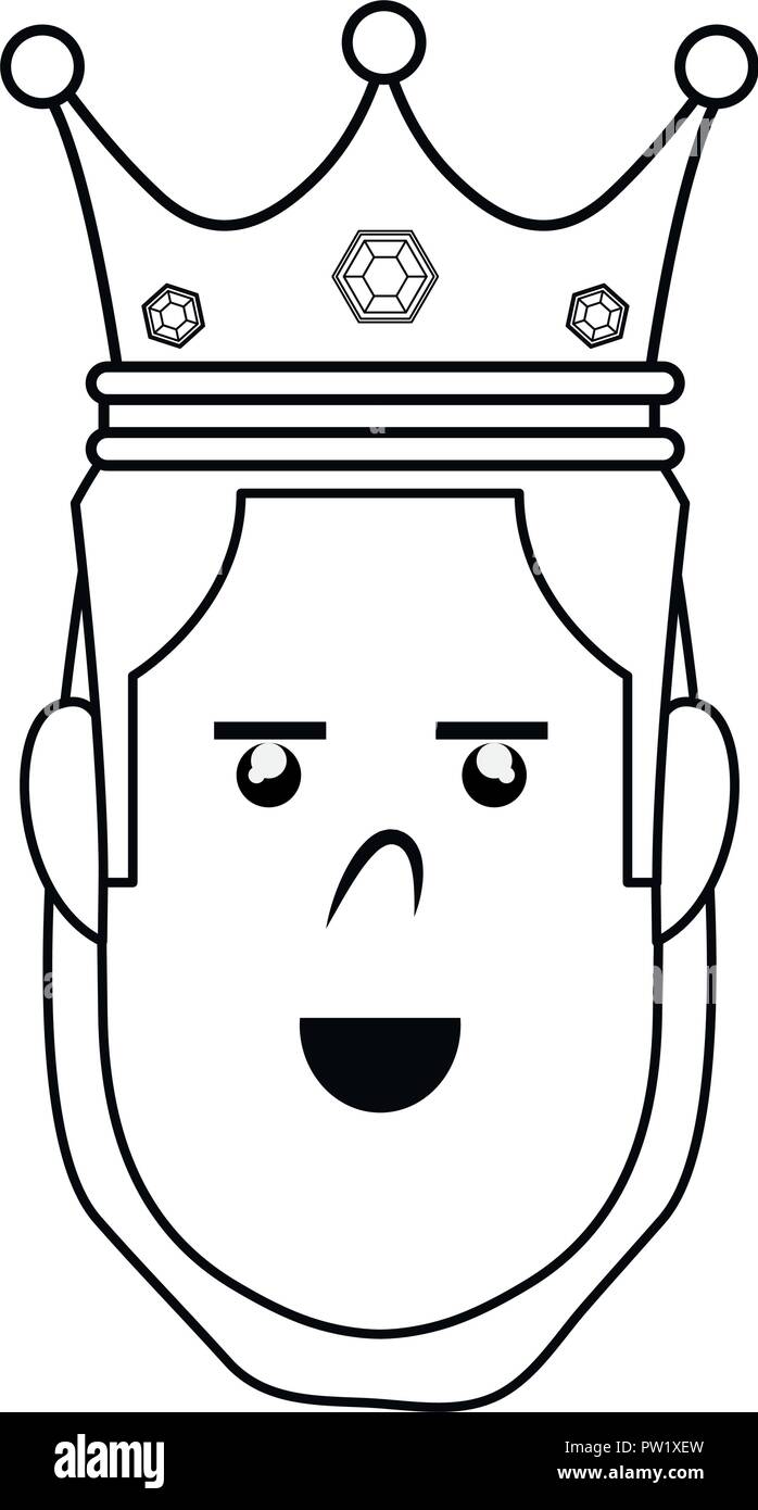 Gesicht Mann mit Krone Charakter Vector Illustration Stock-Vektorgrafik ...