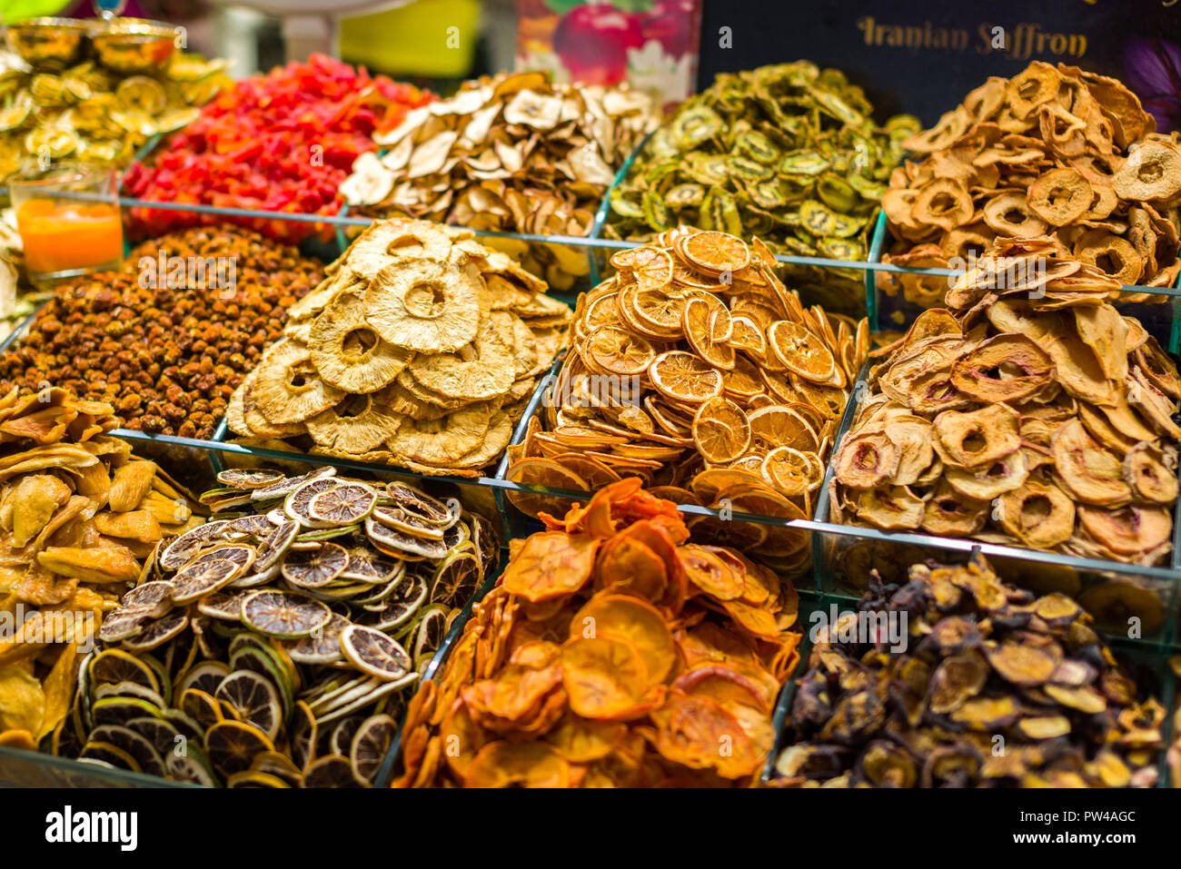 Verschiedene getrocknete Früchte auf ein Geschäft in der Große Bazar ...