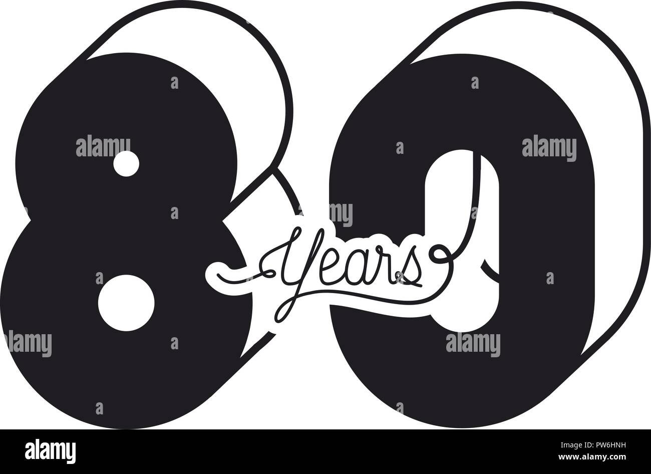 Nummer 80 für Jubiläum Karte Symbol Stock-Vektorgrafik - Alamy