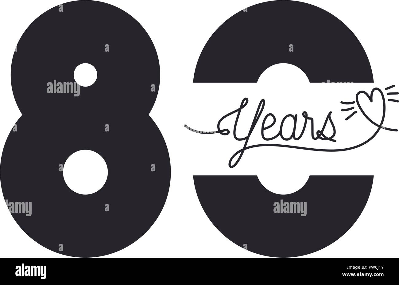 Nummer 80 für Jubiläum Karte Symbol Stock-Vektorgrafik - Alamy