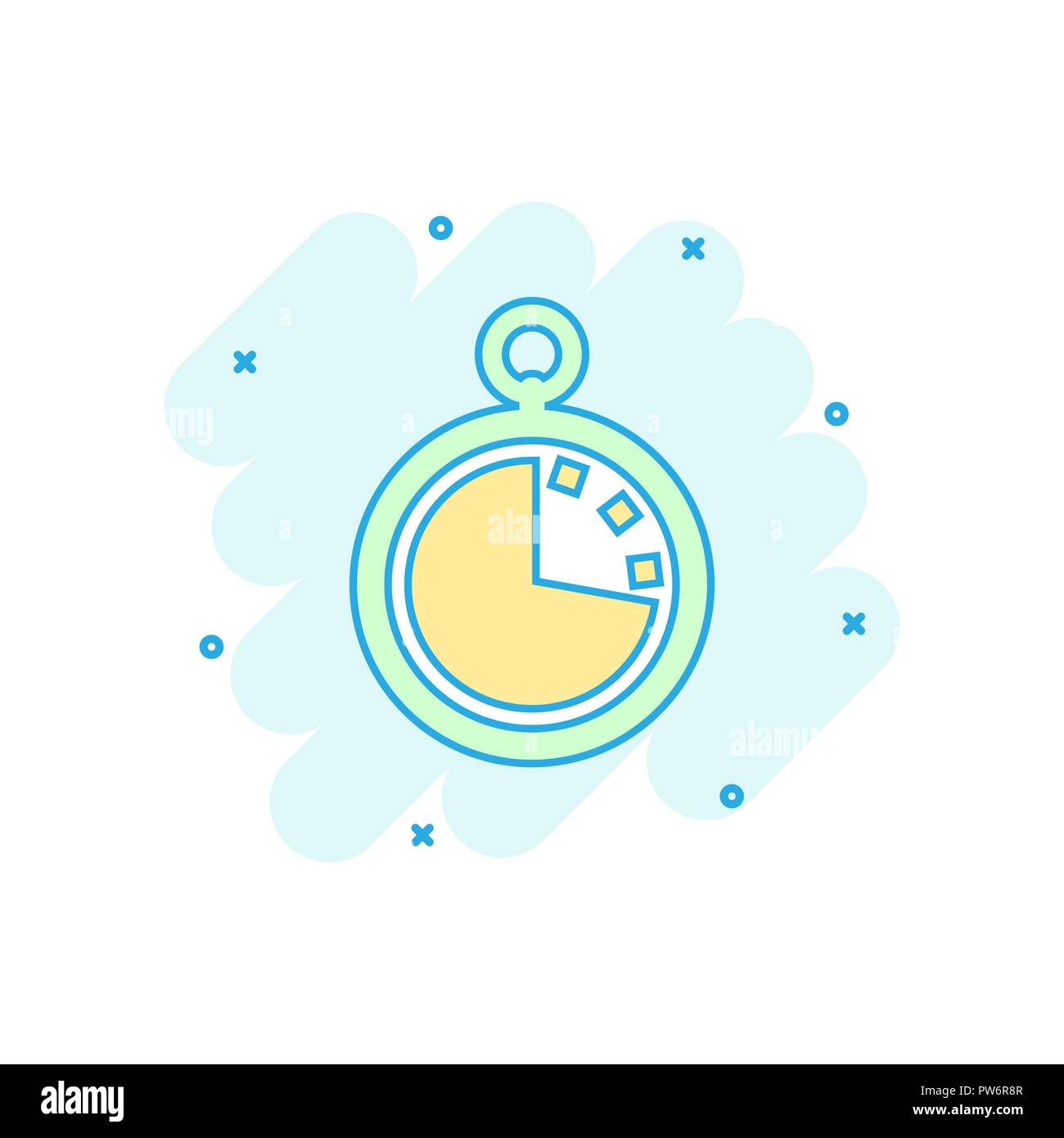 Vektor cartoon Clock timer Symbol im Comic-stil. Sehen Sie sich ...