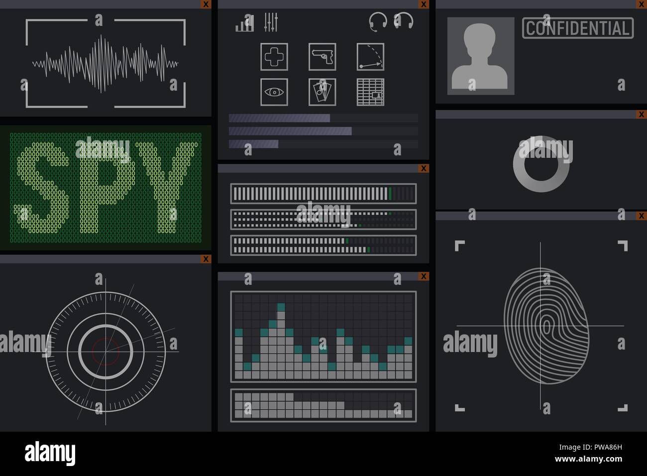 Spy espionage illustration Stock-Vektorgrafiken kaufen - Alamy